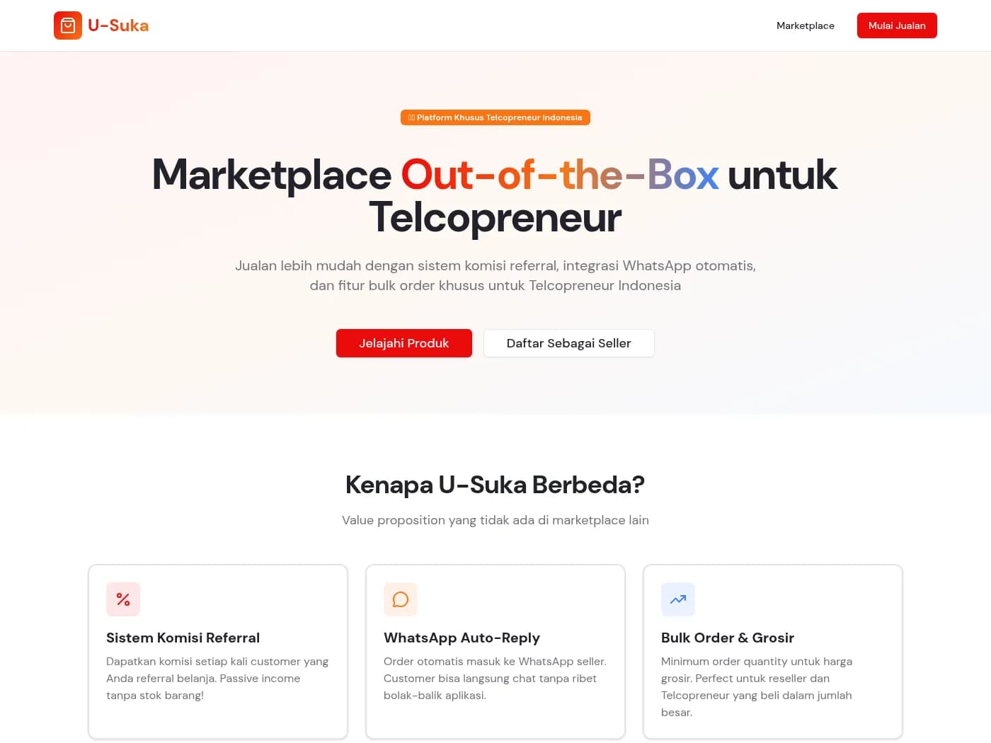 U-Suka: Online Marketplace for Indonesian Telcopreneurs