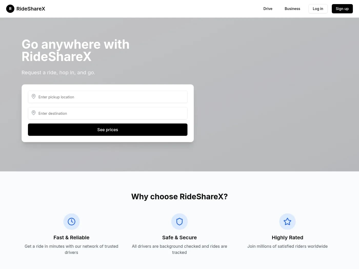 RideShareX: Uber Clone Platform