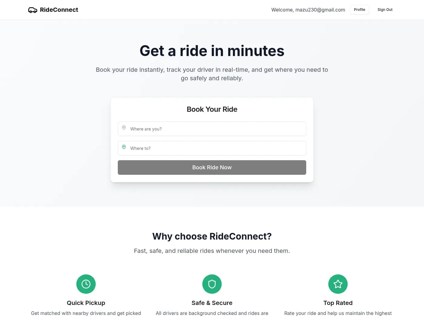 Uber Clone - Ride Sharing Web App