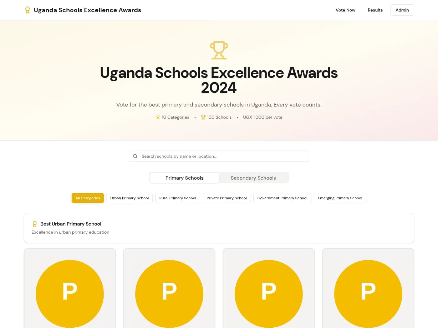 Uganda Schools Excellence Awards Secure Voting Platform