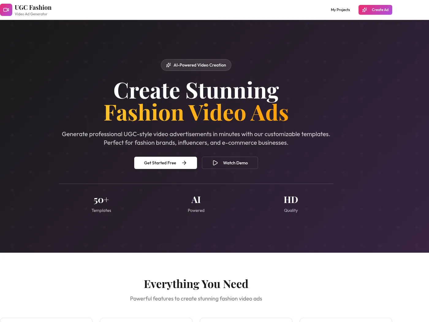 UGC Fashion Video Ad Generator