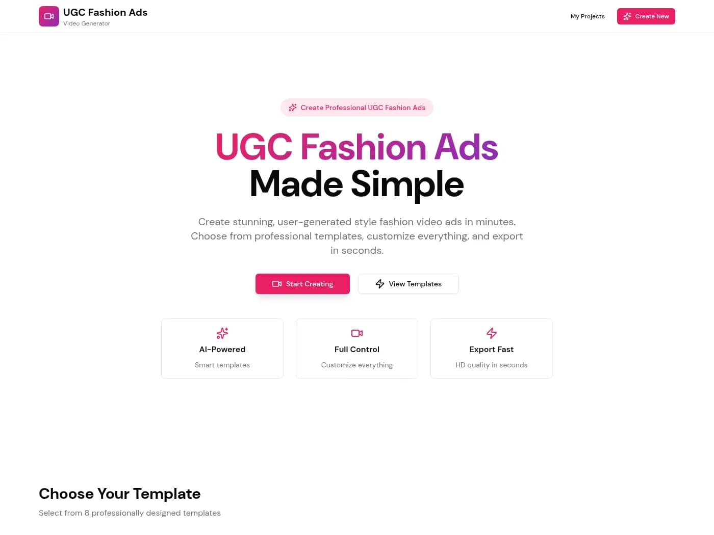 UGC Fashion Video Ads Generator
