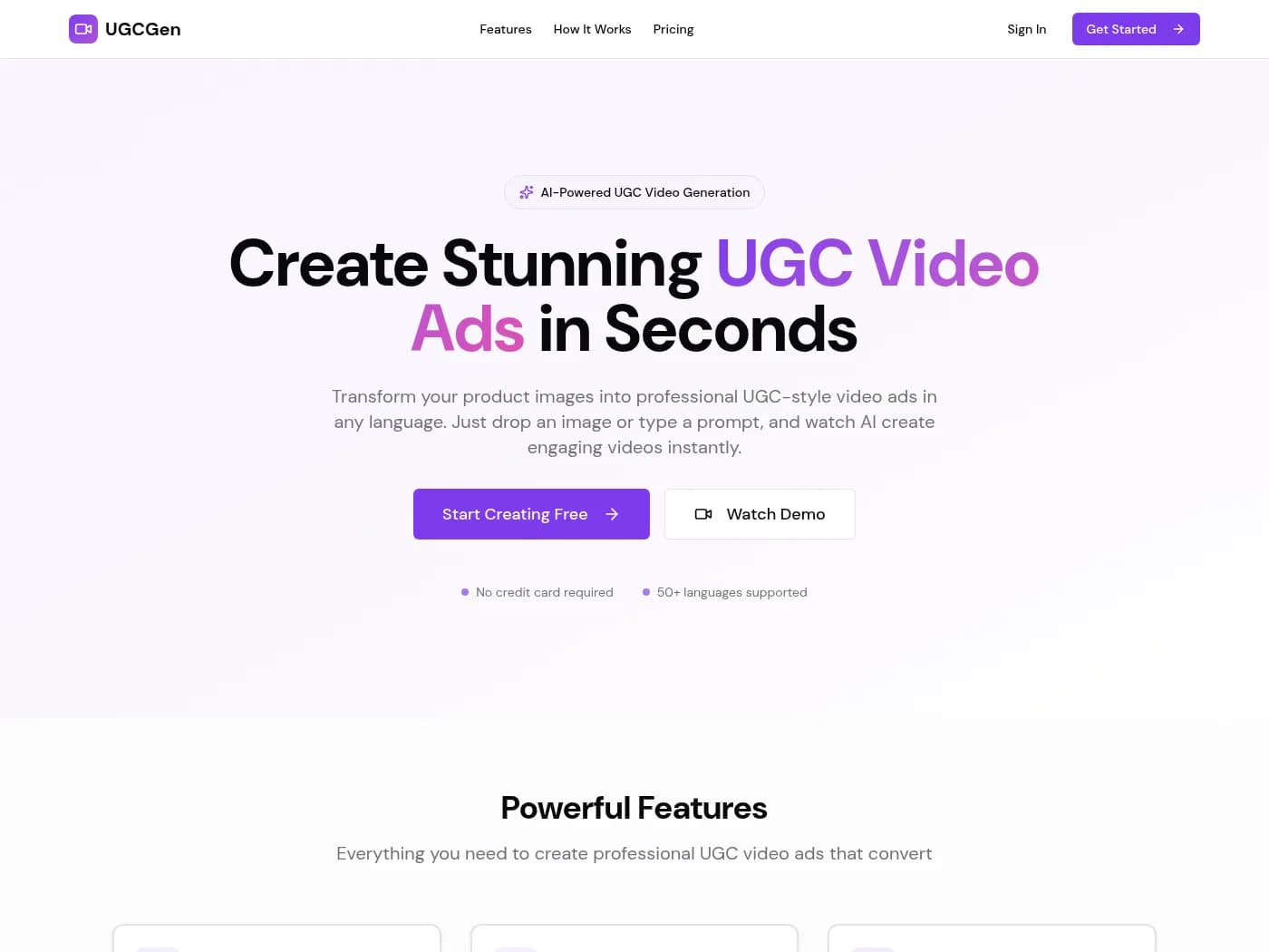 UGC Video Ad Generator SaaS