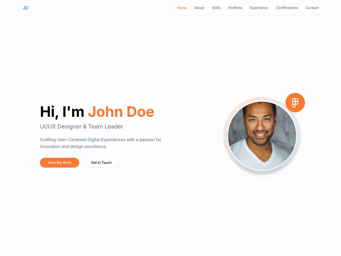 Modern UI/UX Designer & Team Leader Portfolio Website