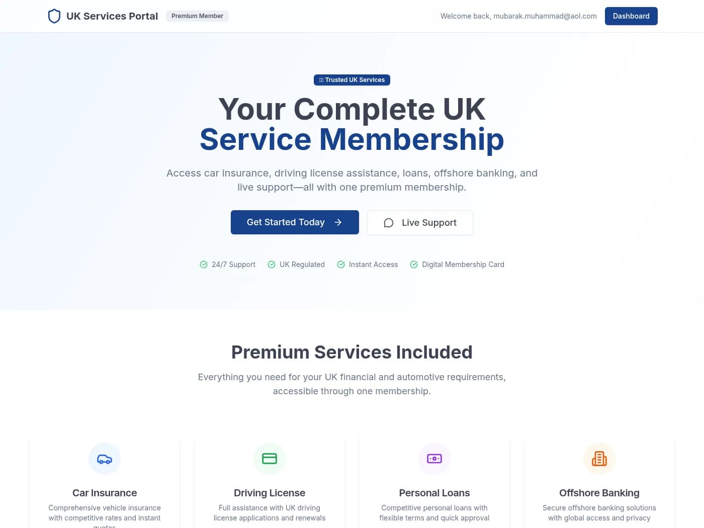 UK Multi-Service Membership Portal