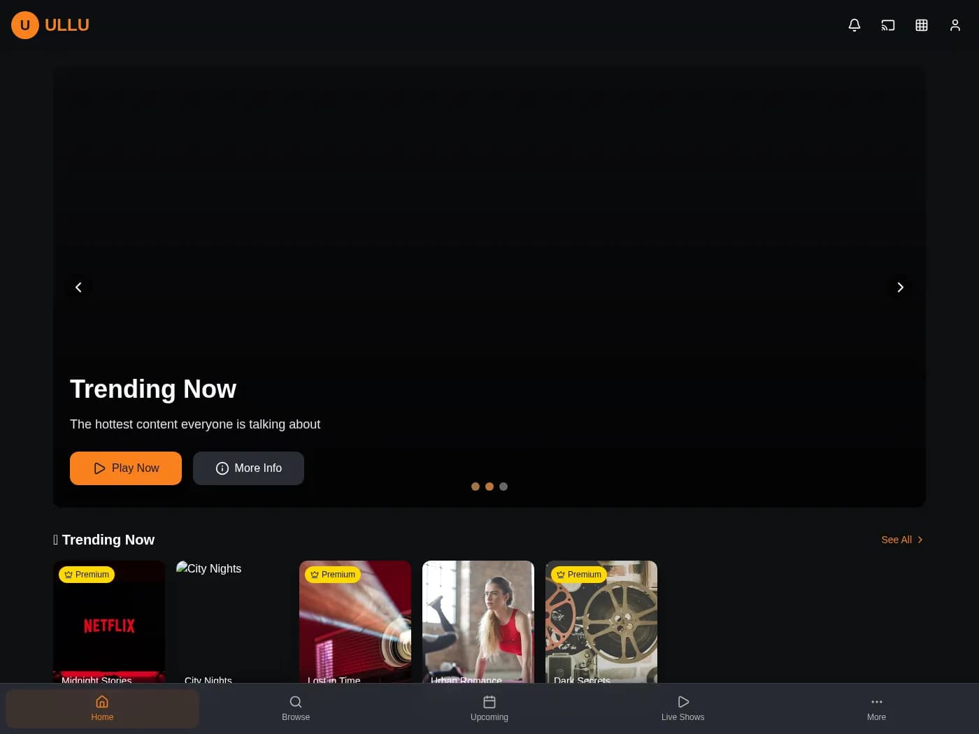 Ullu Streaming App Clone