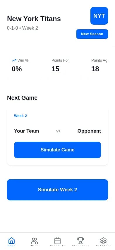 Ultimate Football GM 2.0: Cross-Platform Sports Management Game