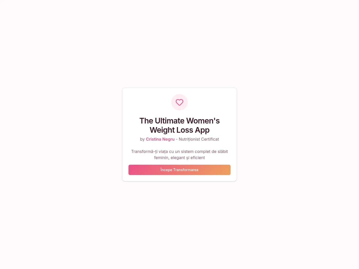 The Ultimate Women’s Weight Loss App Template by Cristina Negru
