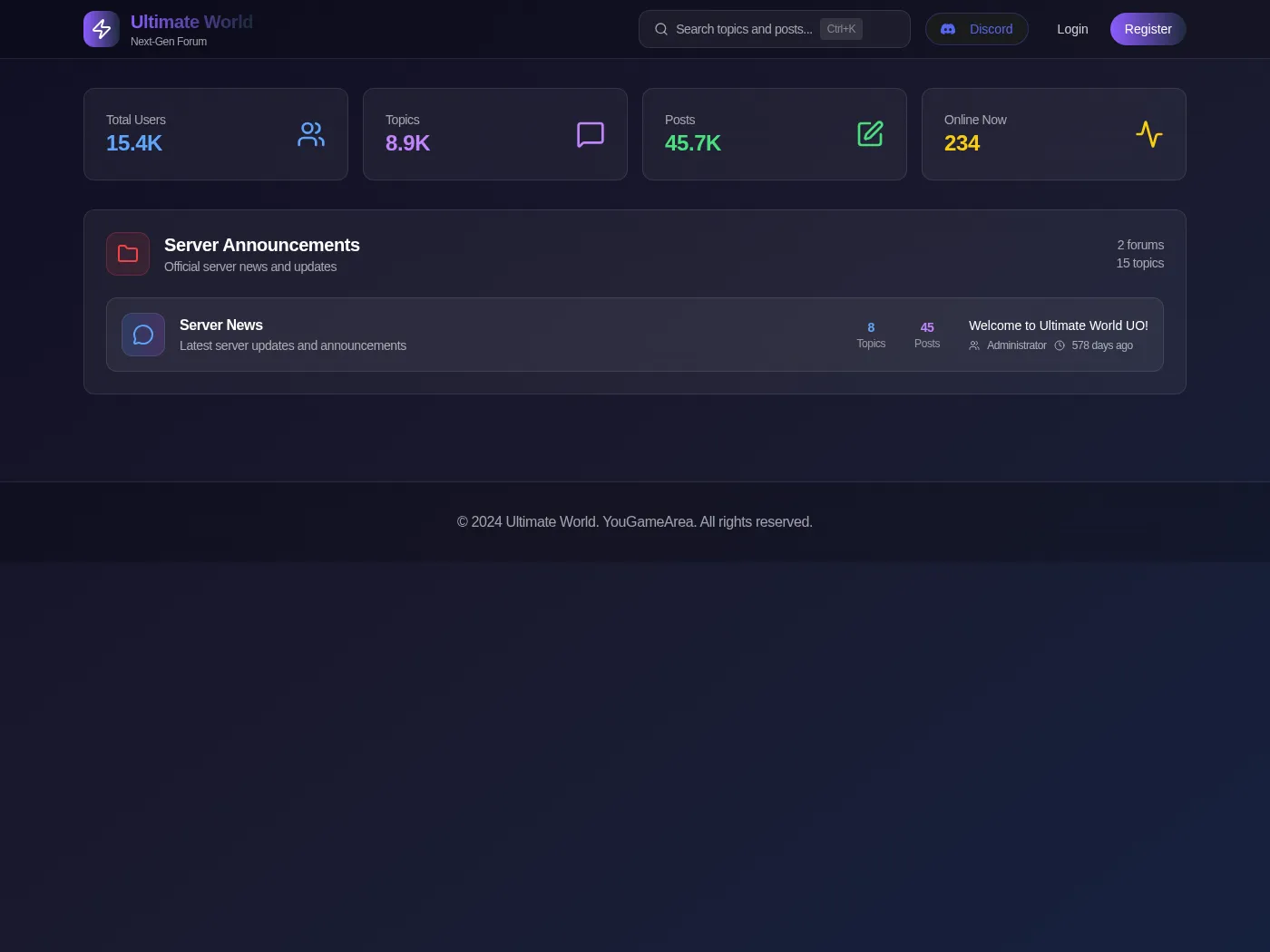 Ultimate World Next-Gen Forum & Discord Hub