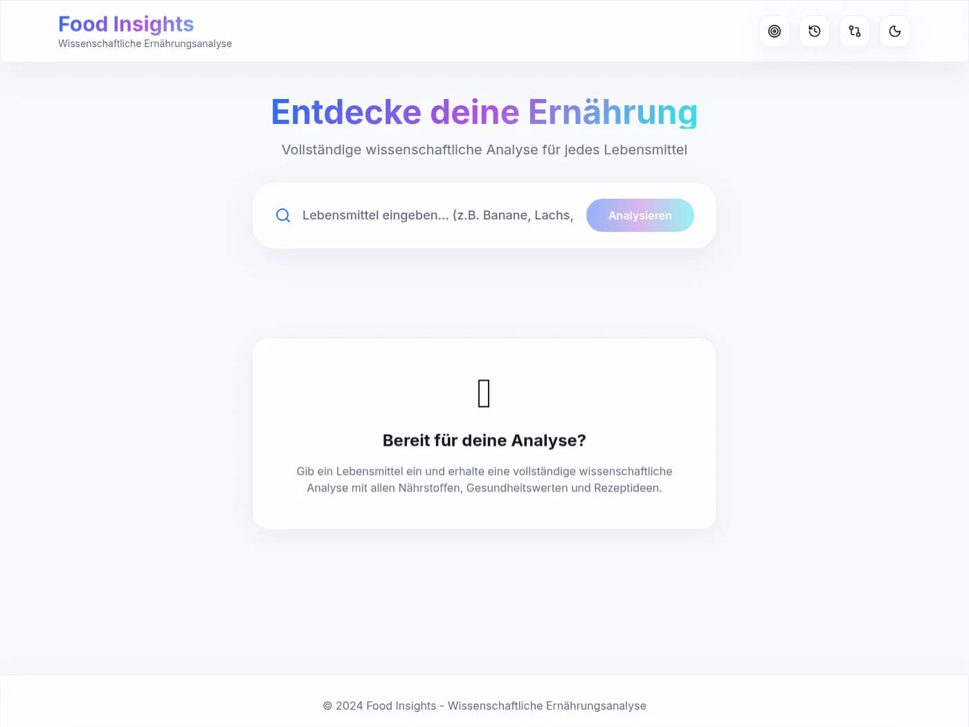 Ultra-Modern Futuristic Food Insights Website