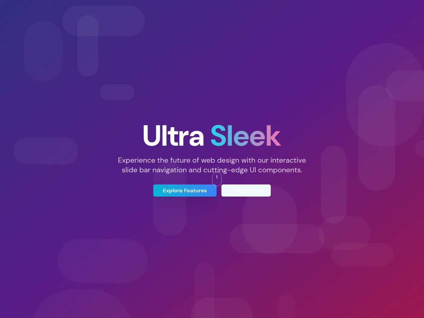 Ultra Modern Website with Interactive Slide Bar
