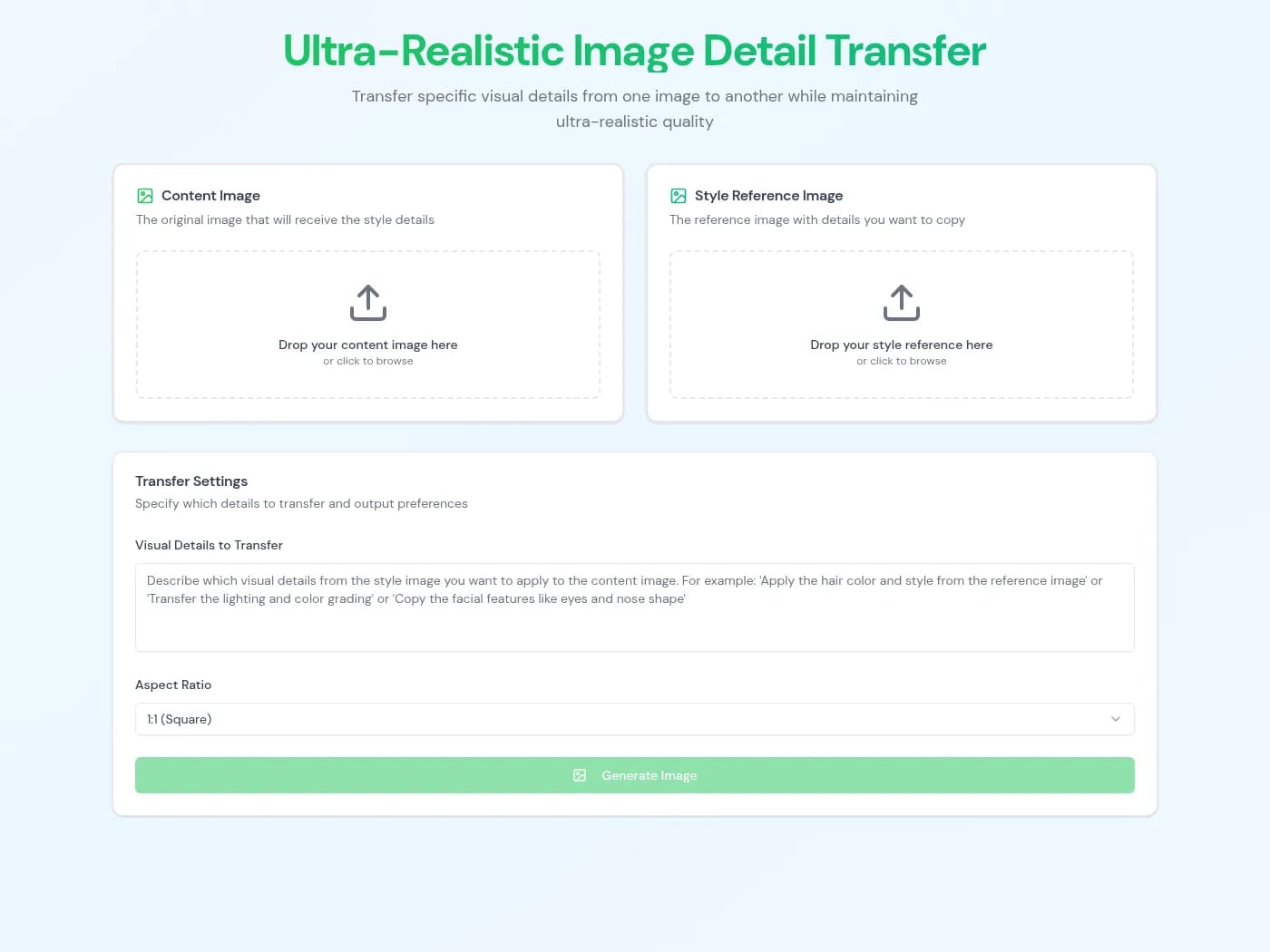 Ultra-Realistic Image Detail Transfer Tool