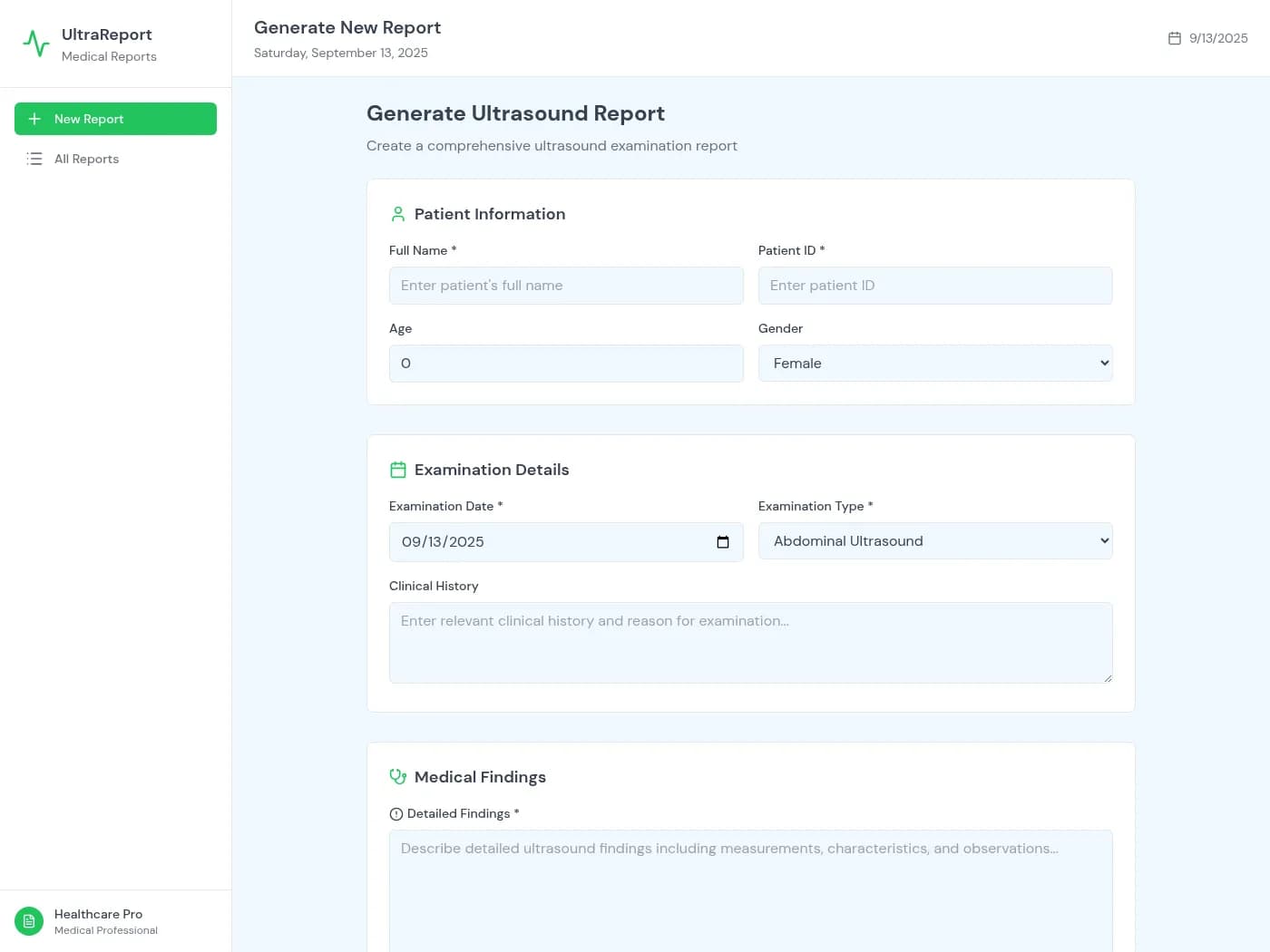Ultrasound Scan Report Generator