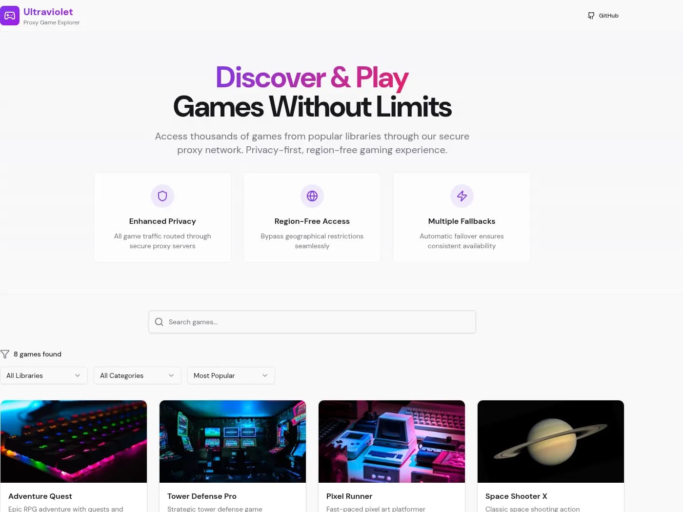 Ultraviolet Proxy Game Explorer – A Web-Based Game Search & Proxy Platform