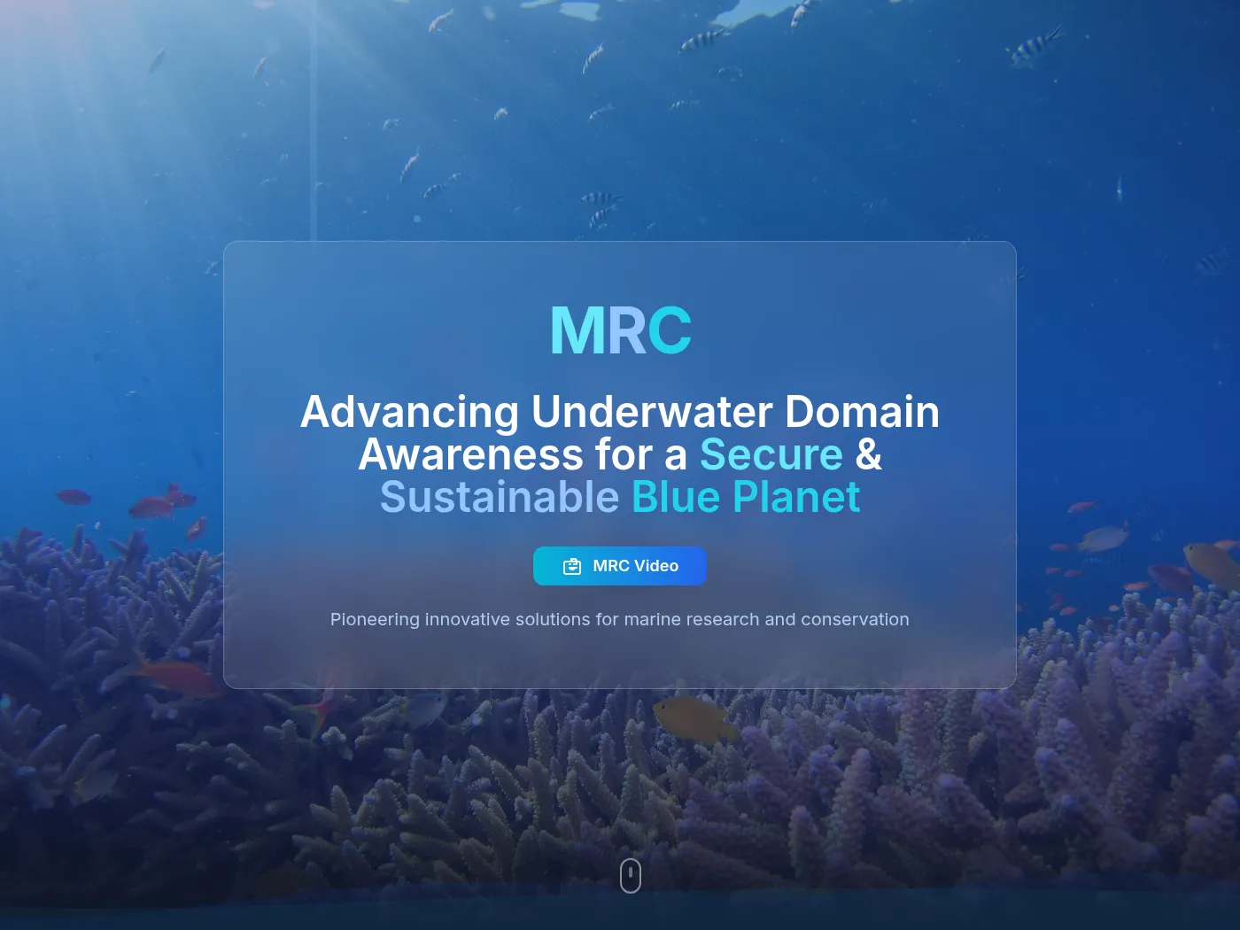 Elegant Underwater Awareness Hero Section for MRC