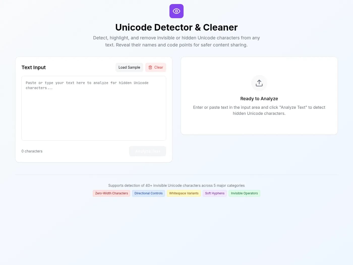 Unicode Detector & Cleaner