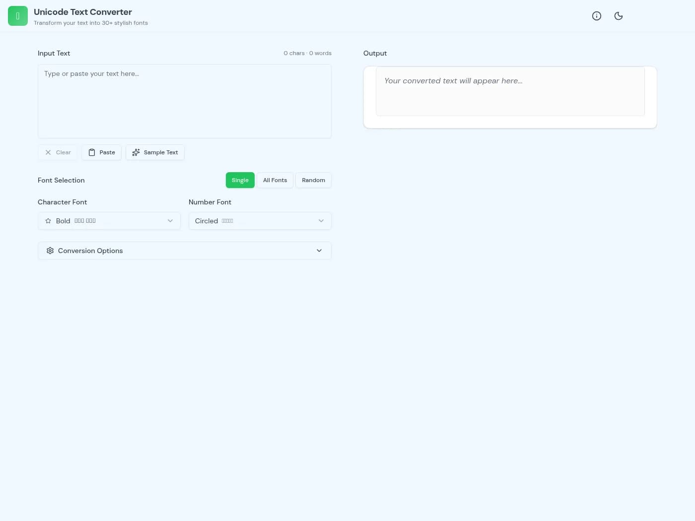 Unicode Text Converter – Web App for Real-Time Creative Unicode Font Styling