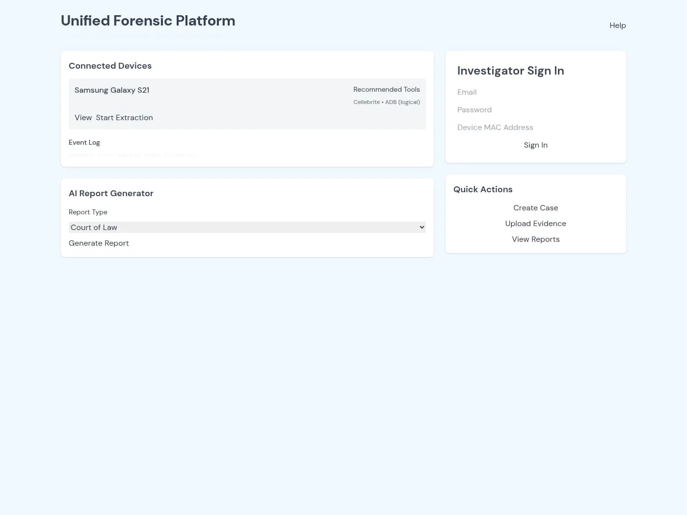 Unified AI Digital Forensic Platform