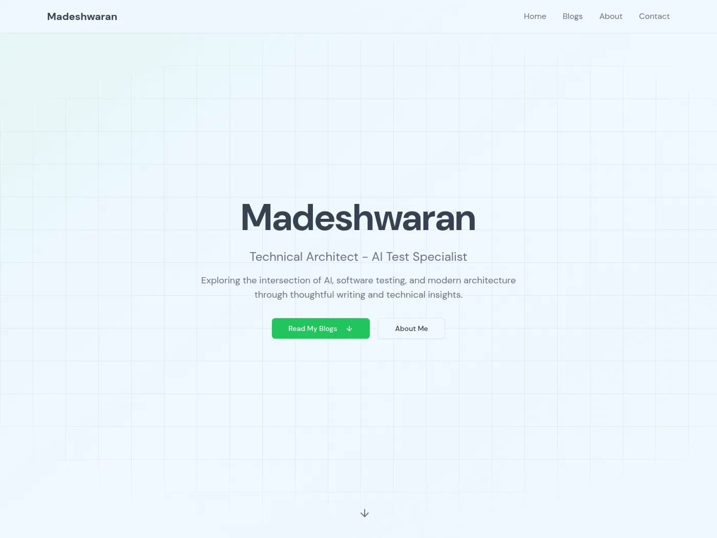Madeshwaran's Unified Blog Portfolio Website