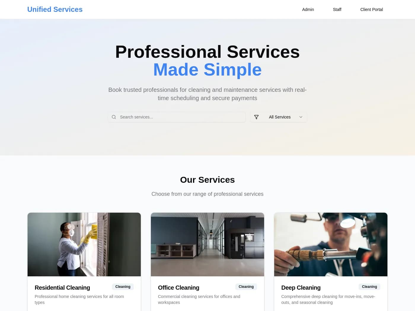 Unified Services Booking Platform