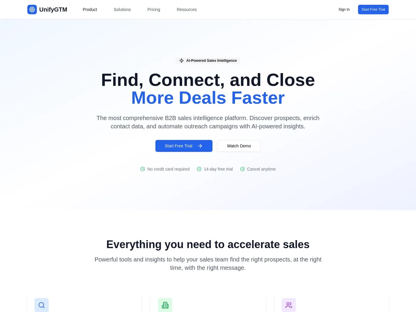 UnifyGTM Clone - B2B Sales Intelligence Platform