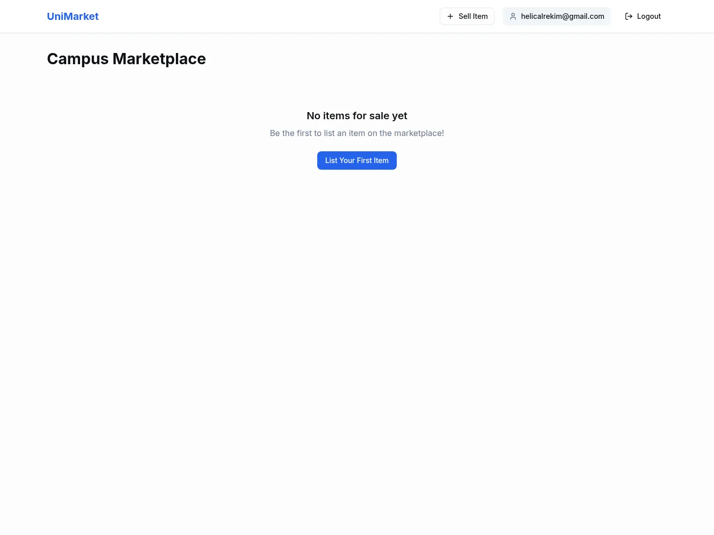 UniMarket: University Student Marketplace Web App