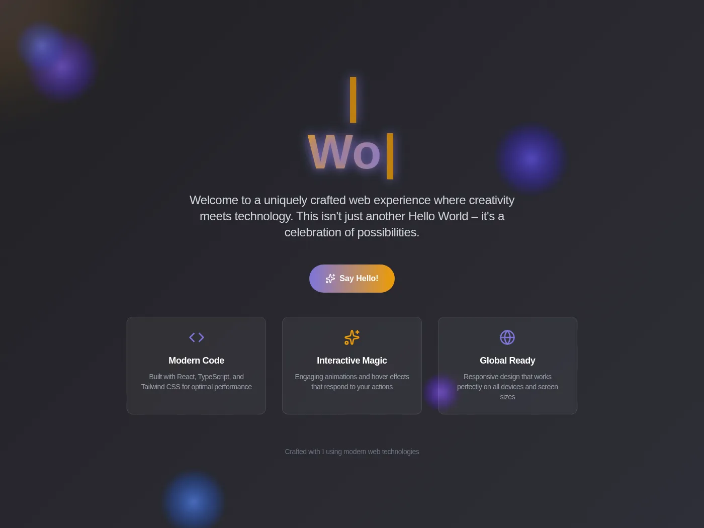 Unique Hello World Web Page