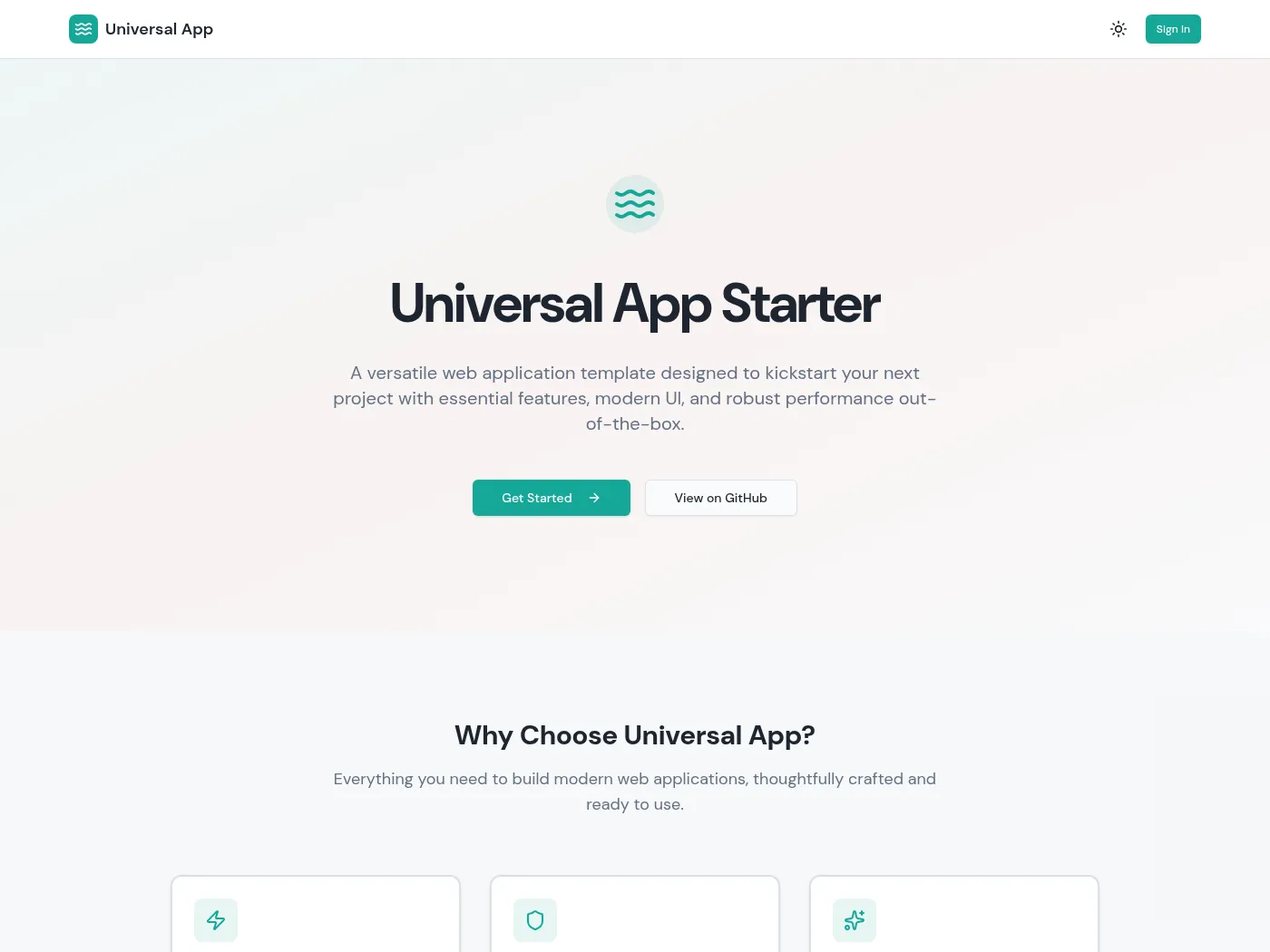 Universal App Starter