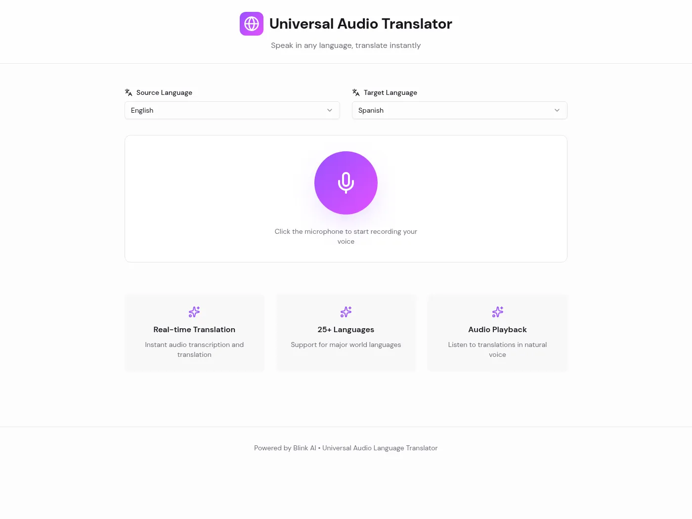 Universal Audio Language Translator