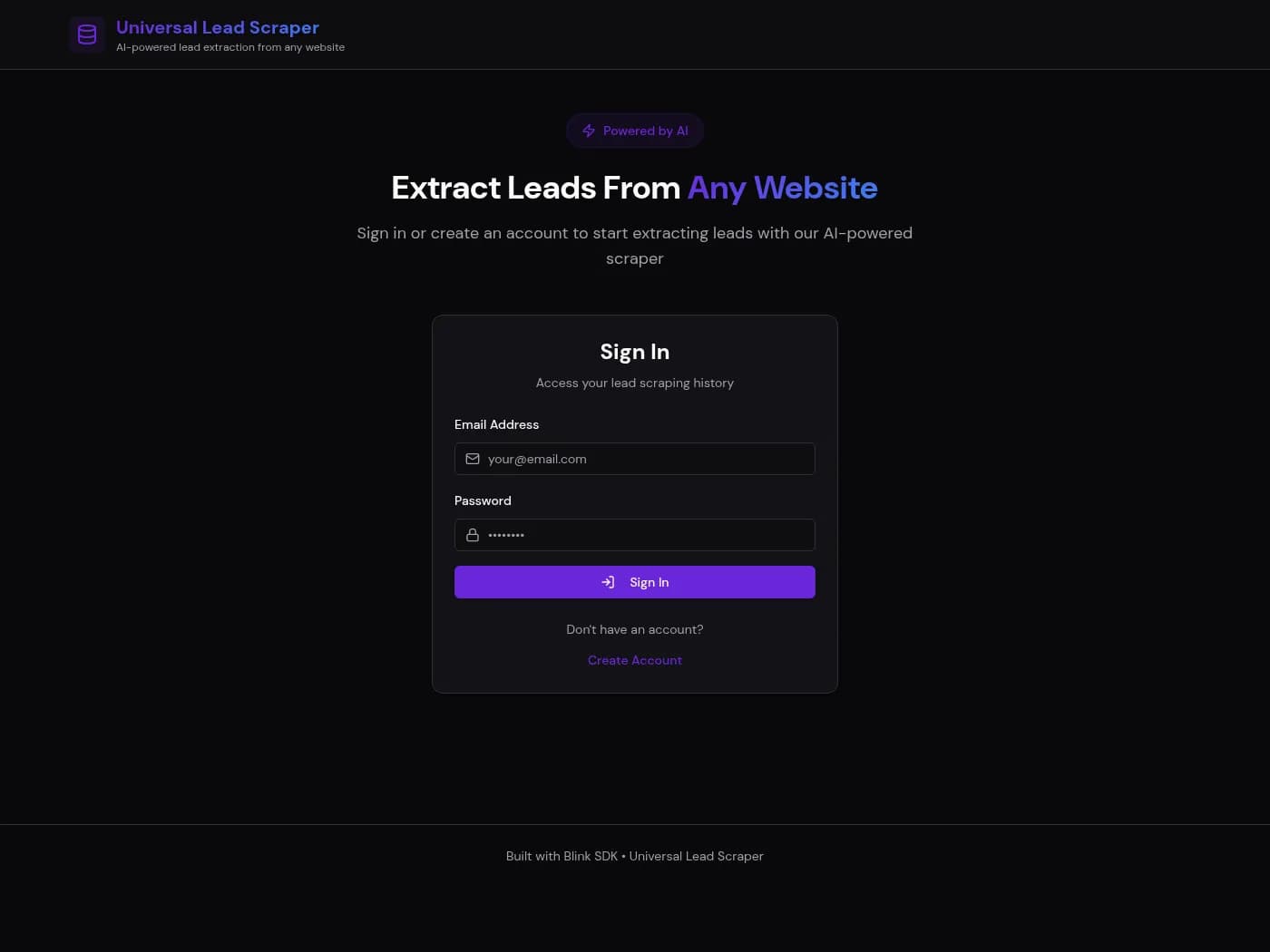 Universal Lead Scraper for Any Website by Prompt
