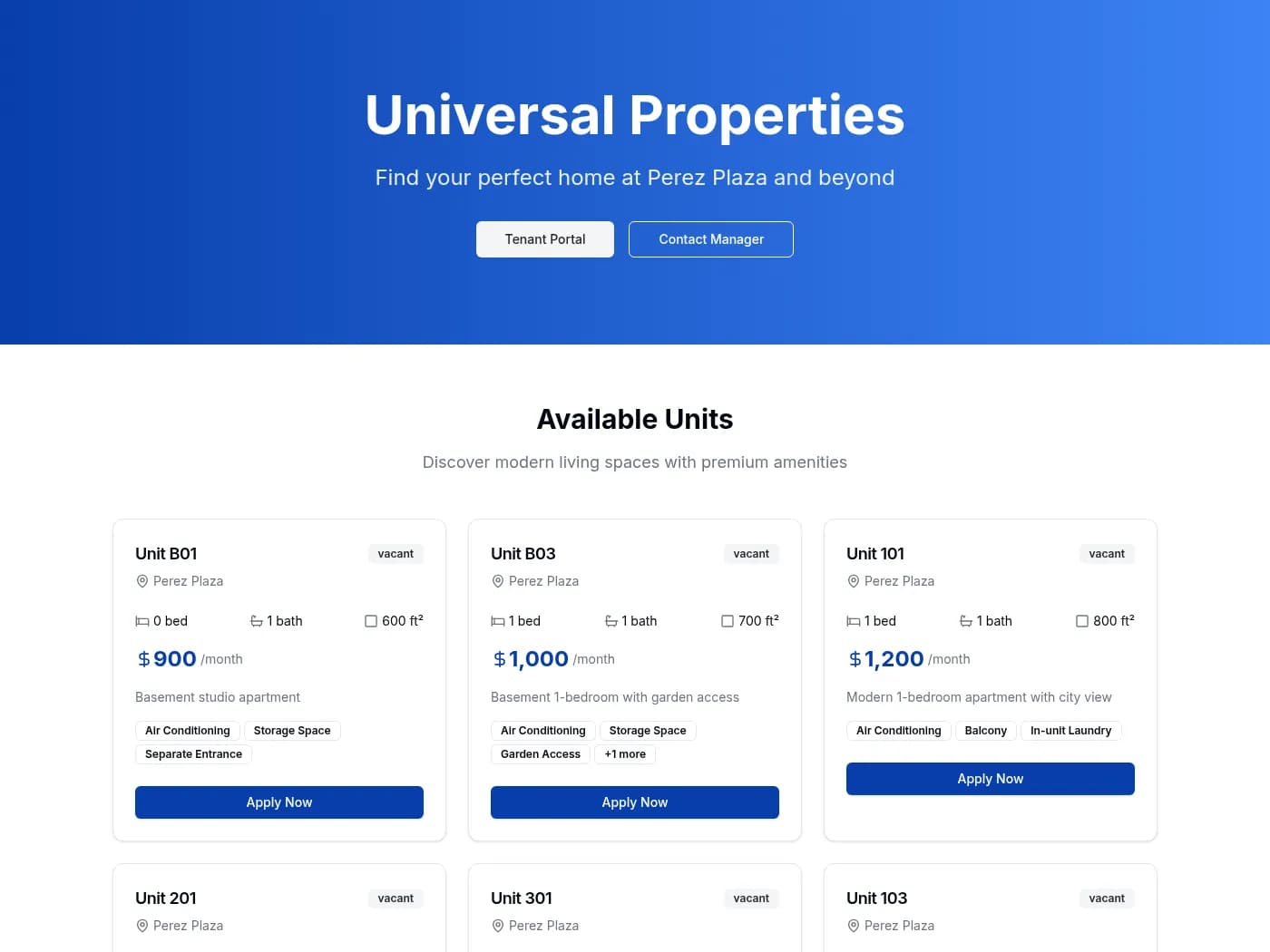 Universal Properties Rental Management App