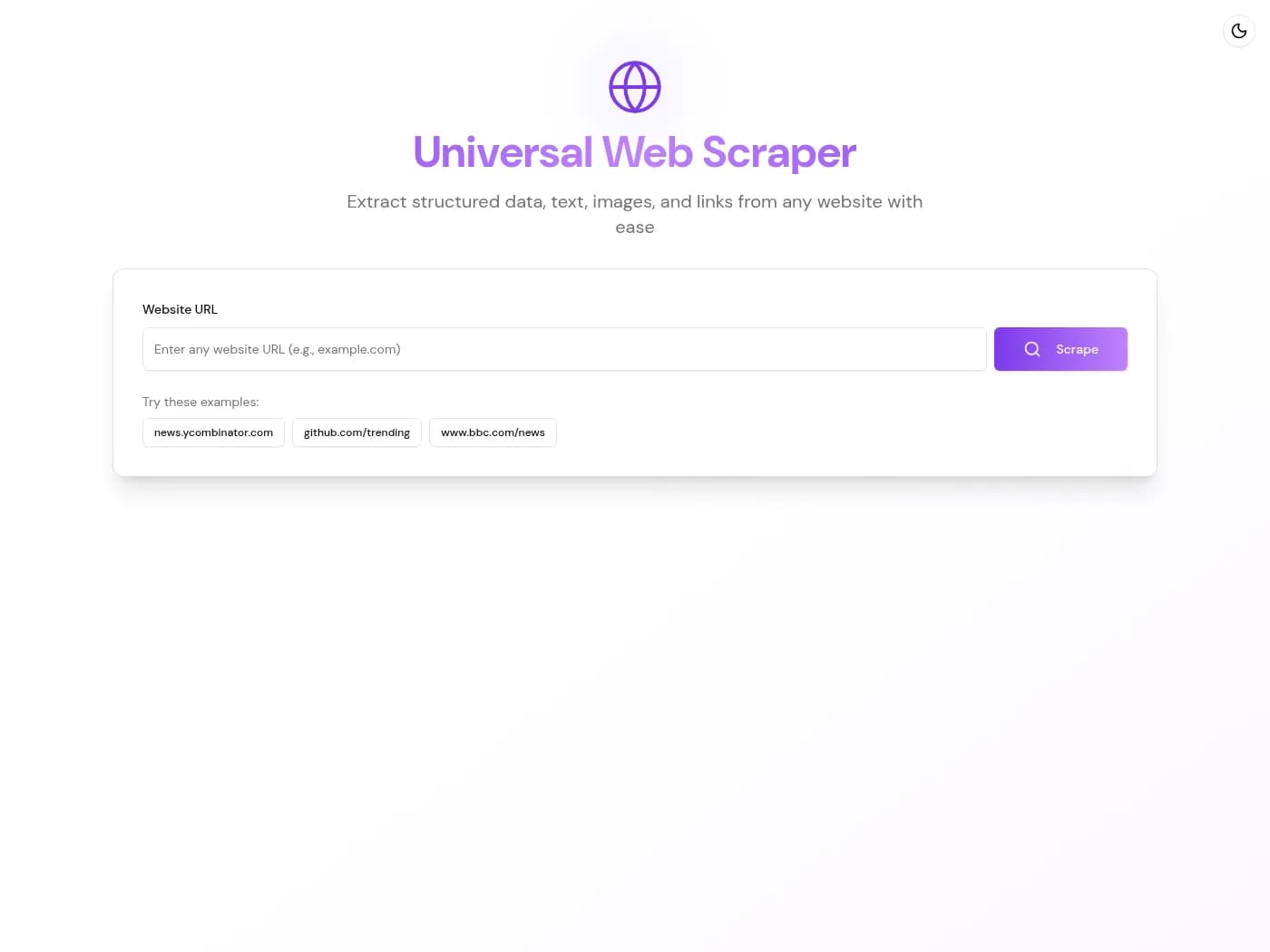 Universal Web Scraper App