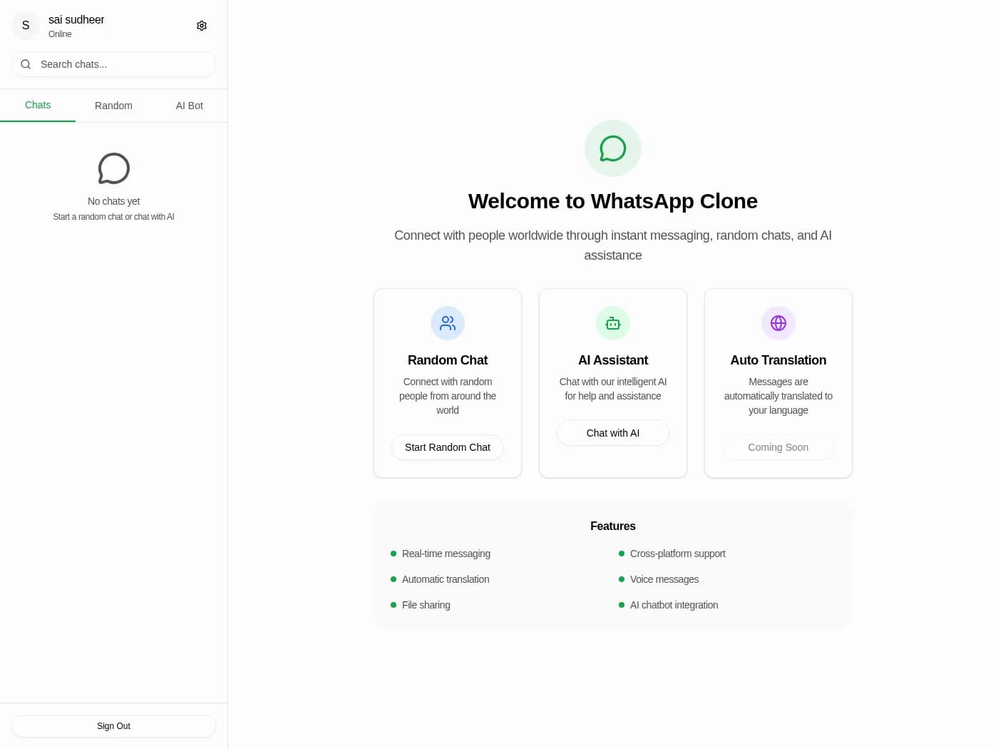 Universal WhatsApp Clone with Enhanced Features