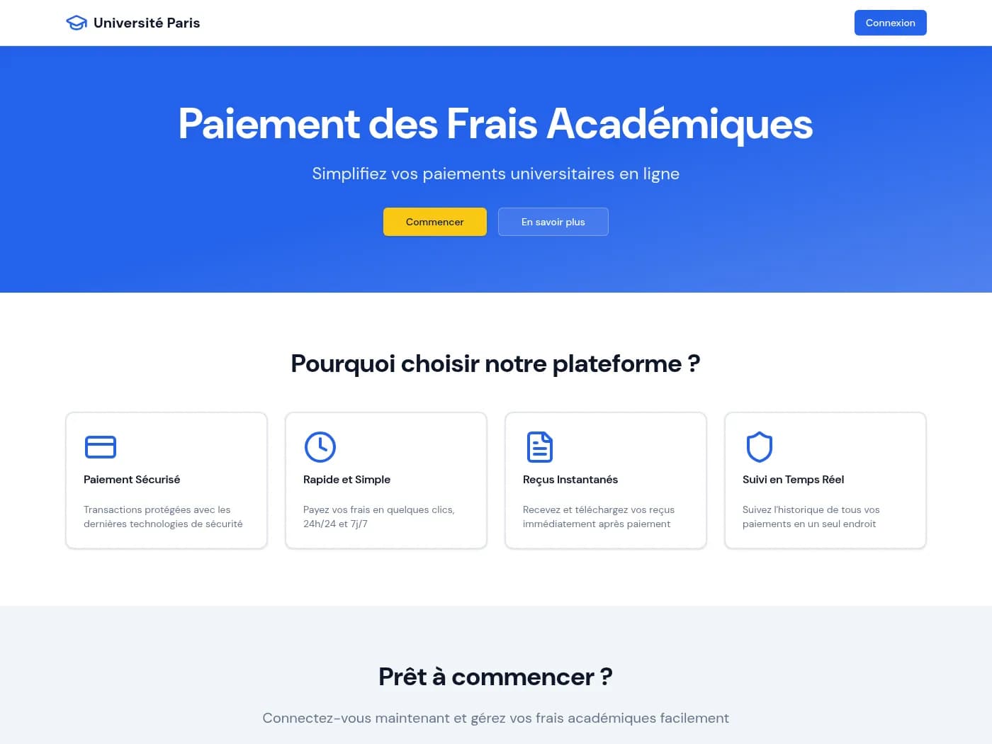 Université Paris Academic Fee Payment Platform
