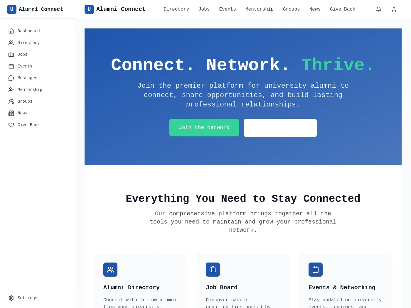 University Alumni Connect Platform