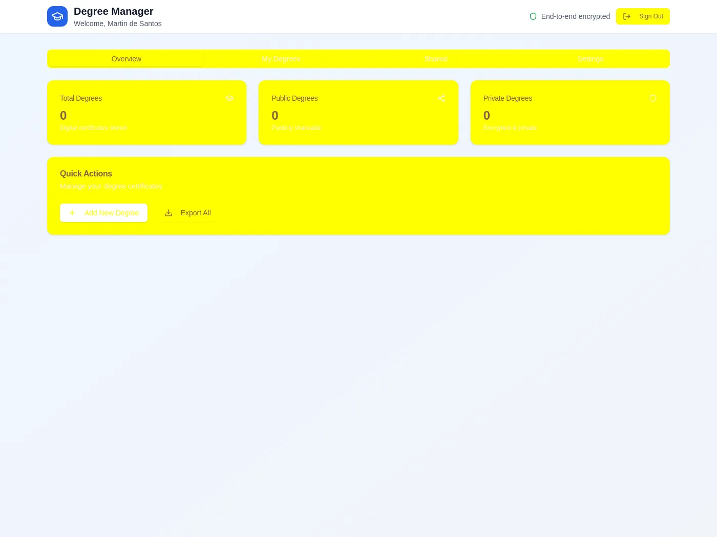 University Degree Management System