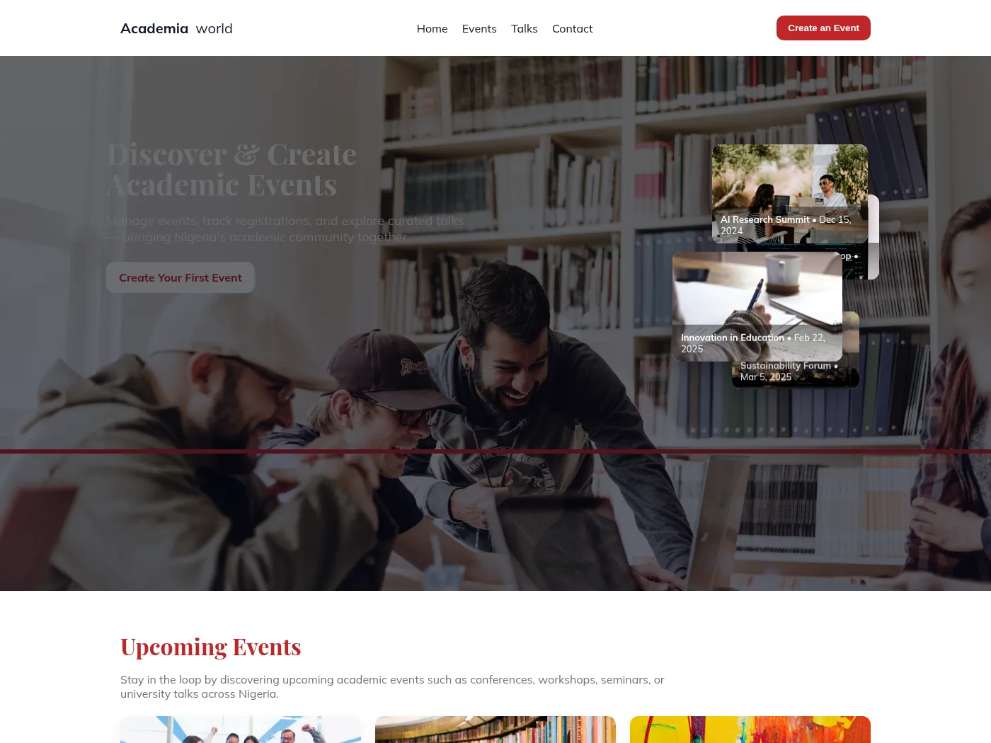 Dynamic University Showcase Web Page Layout