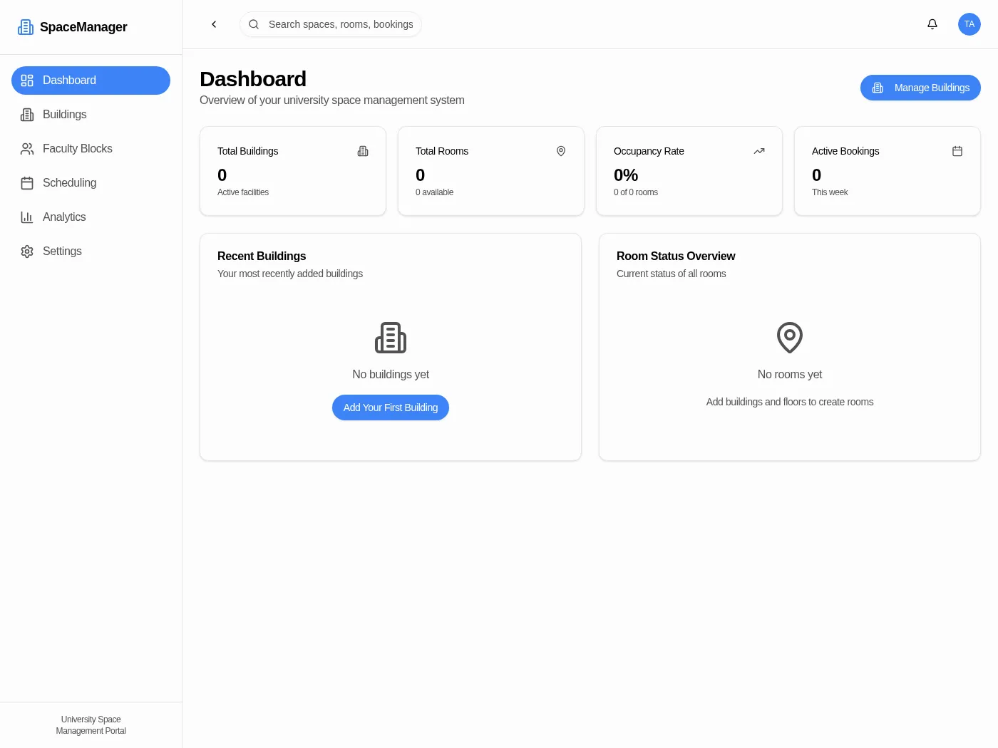 University Space Management Portal