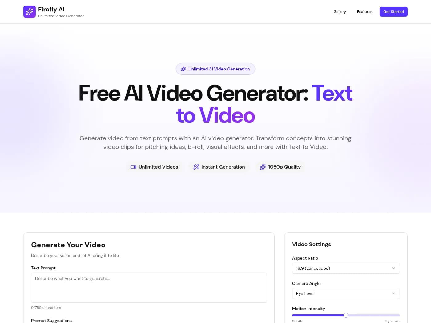 Unlimited AI Video Generator