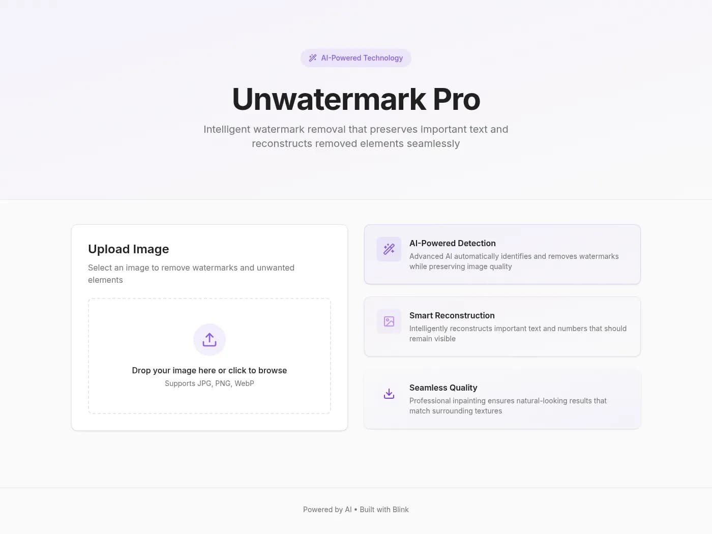 Unwatermark Pro: Intelligent Watermark and Artifact Remover