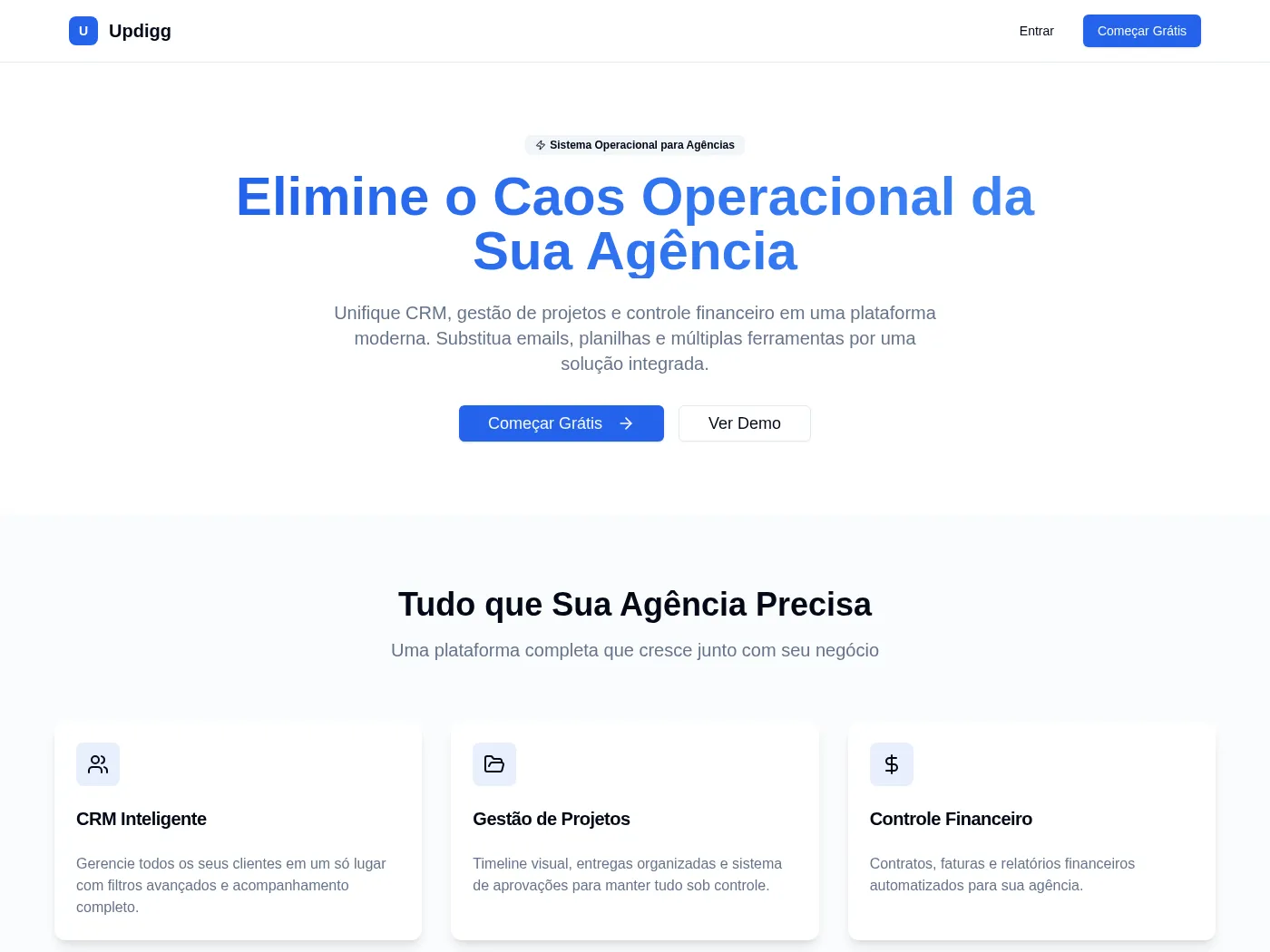 Updigg - Sistema Operacional para Agências Digitais