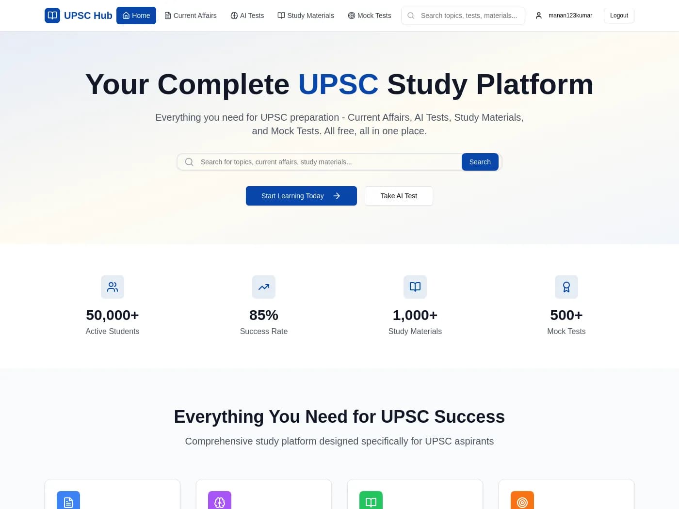UPSC Aspirants All-in-One Study Platform