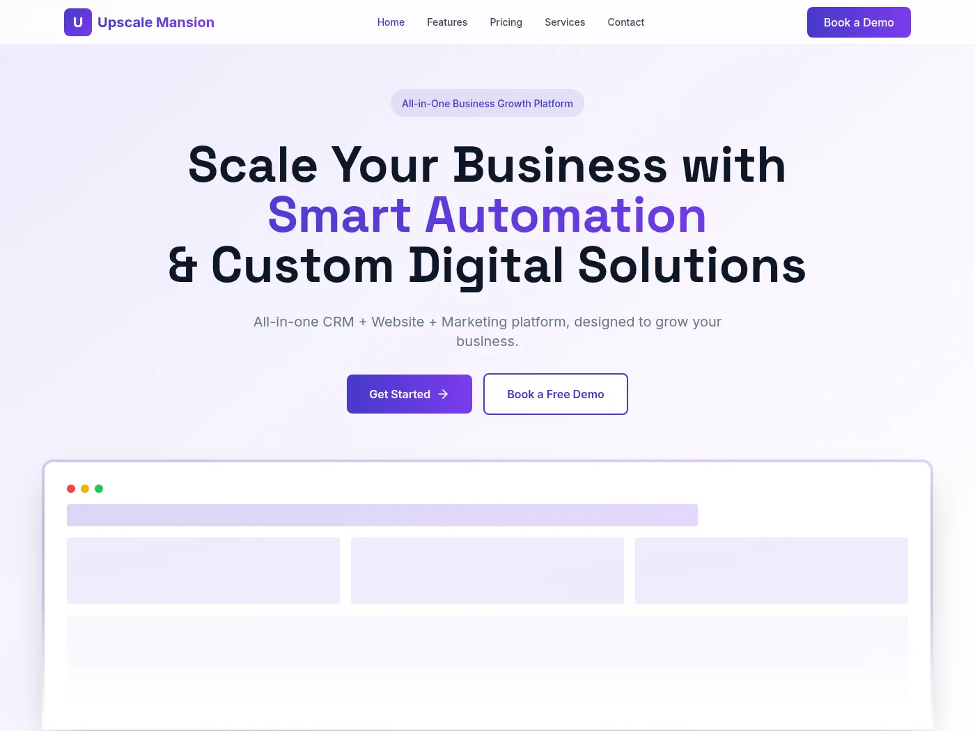 Upscale Mansion: Smart Automation & AI SaaS for Agencies