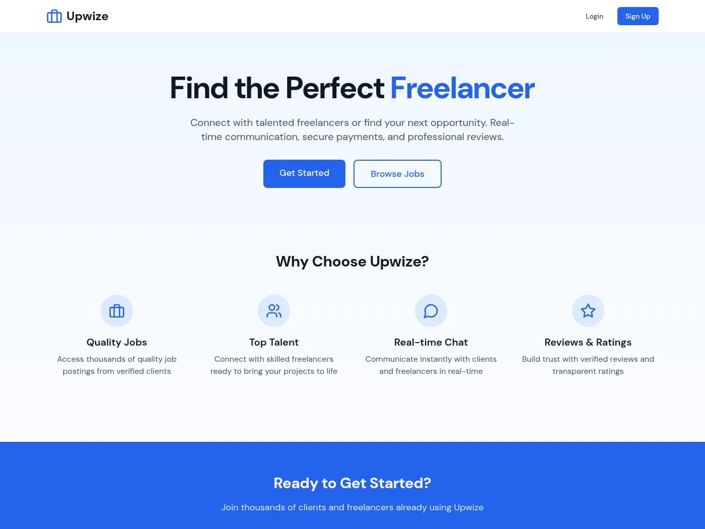 Upwize: Real-Time MERN Freelance Marketplace