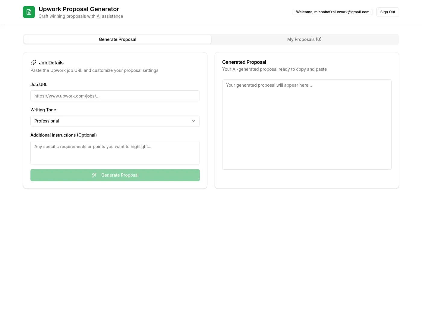 Upwork Proposal Generator