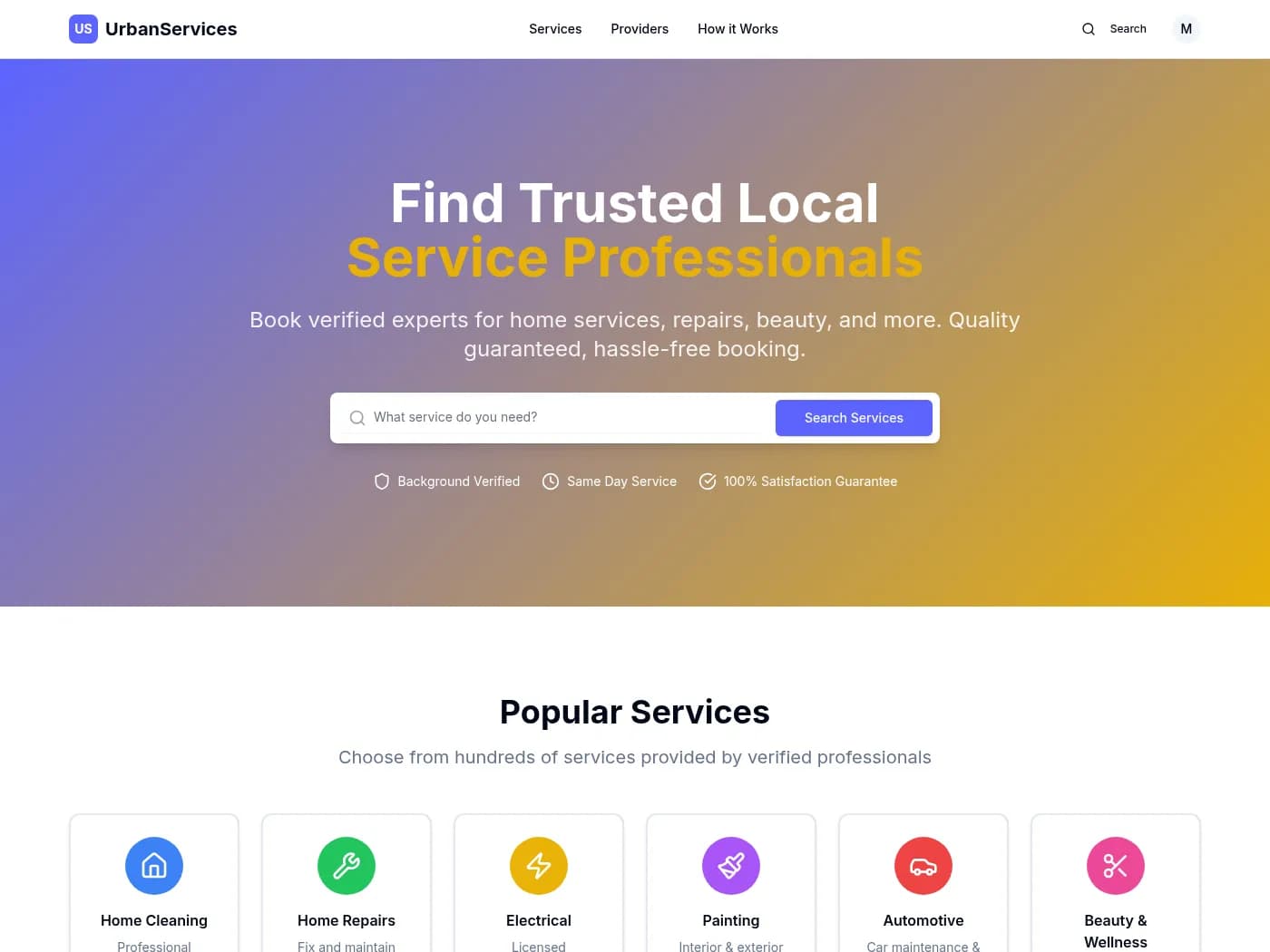 Urban Services Marketplace Platform