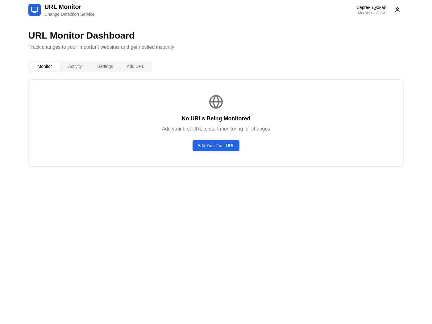 URL Change Monitoring and Email Alert Service
