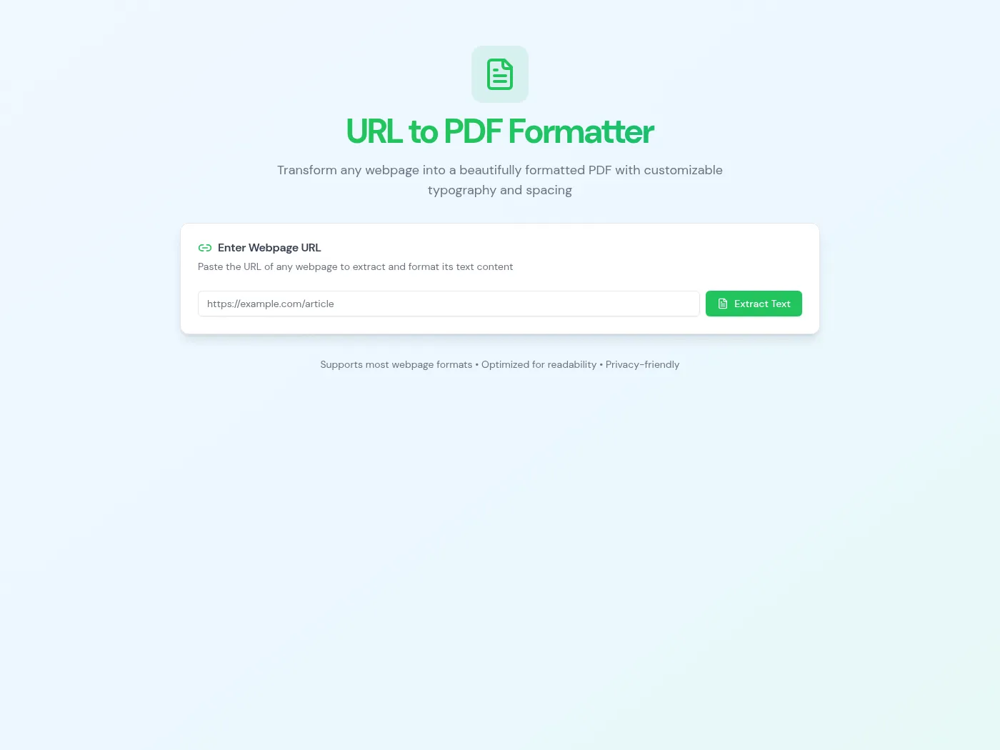 URL-to-PDF Text Formatter