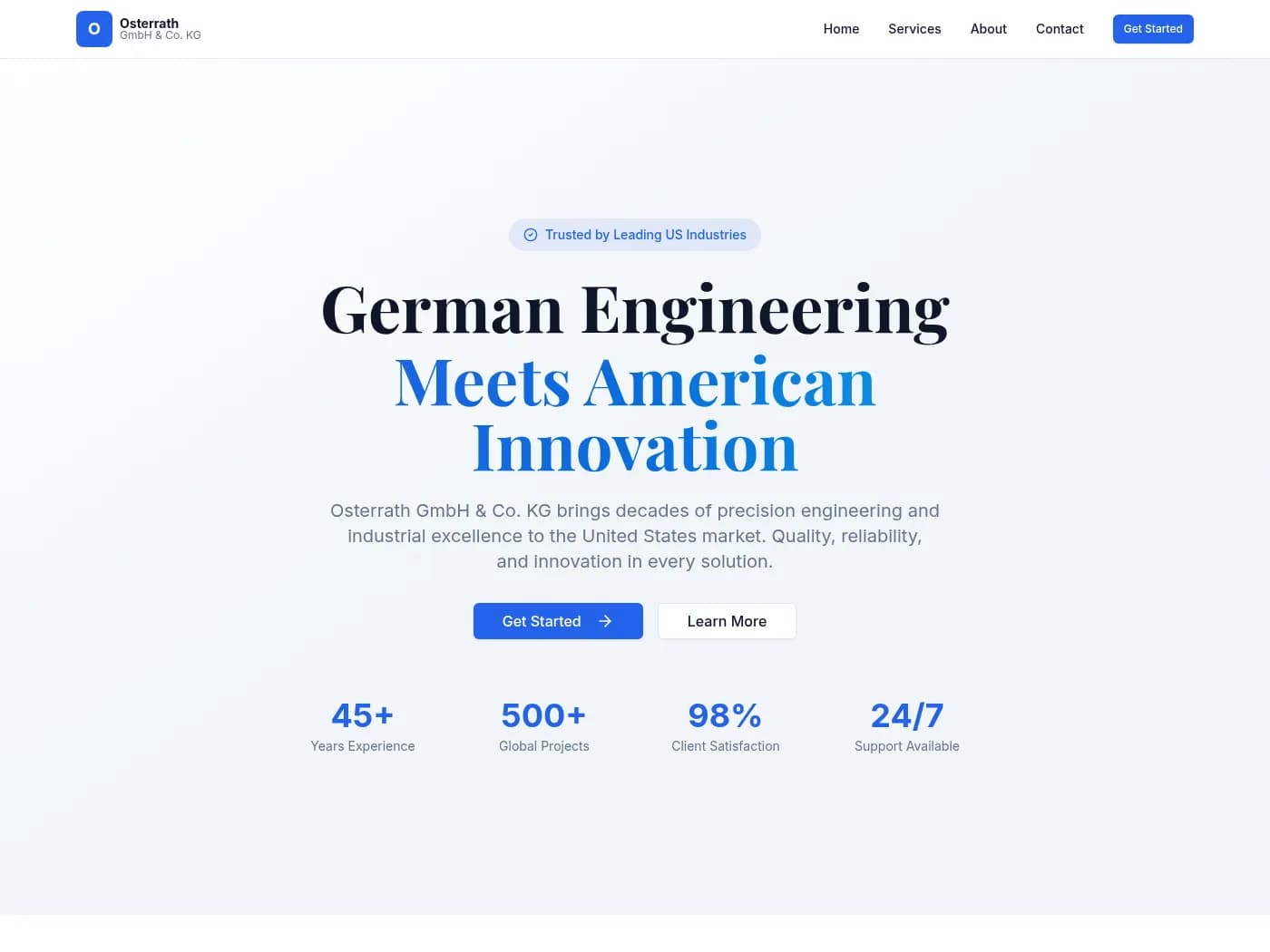 US Landing Page for Osterrath GmbH & Co. KG