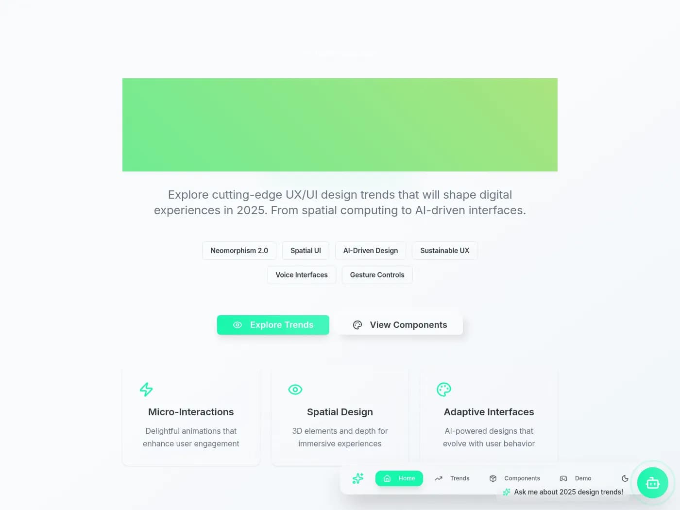 UX/UI Trend Design 2025 Showcase